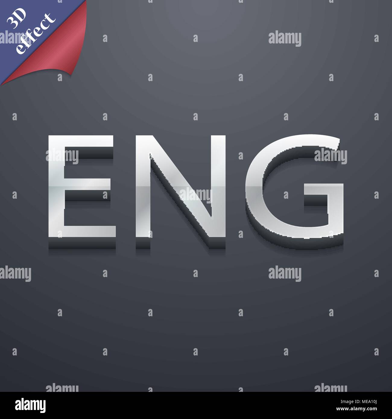 English icon symbol. 3D style. Trendy, modern design with space for ...
