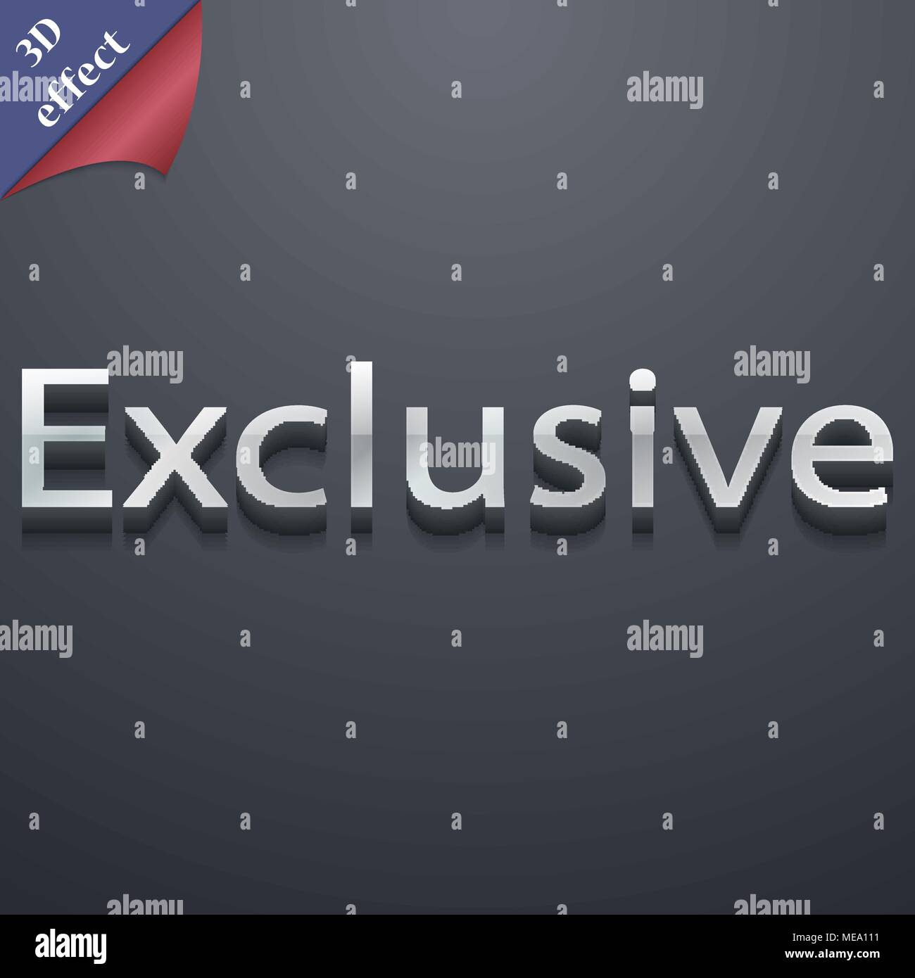 Exclusive icon symbol. 3D style. Trendy, modern design with space for ...