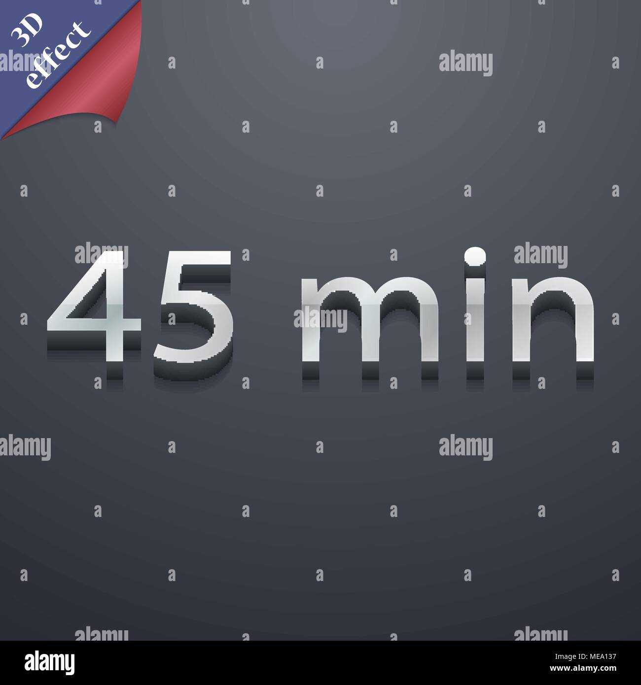 45 icon symbol. 3D style. Trendy, modern design with space for your ...