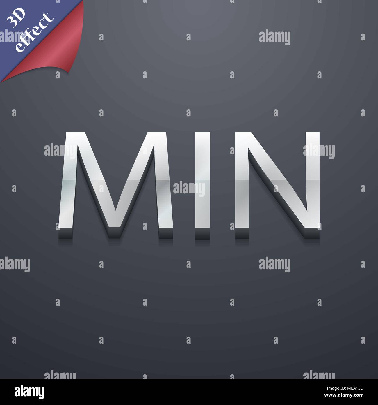 minimum icon symbol. 3D style. Trendy, modern design with space for ...