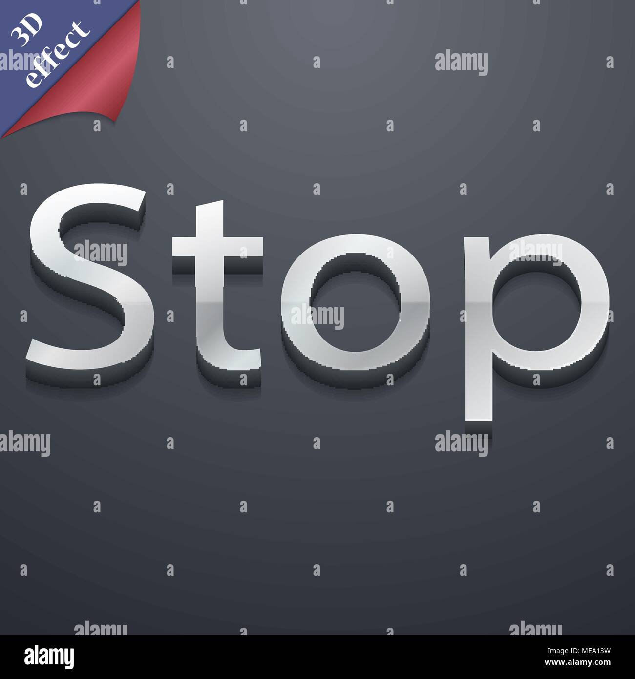 Stop icon symbol. 3D style. Trendy, modern design with space for your ...