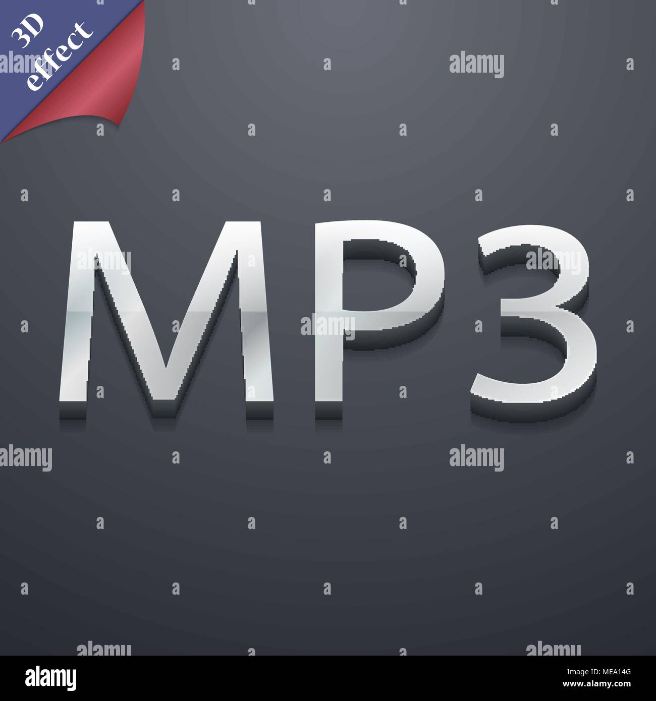 Mp3 music format icon symbol. 3D style. Trendy, modern design with ...