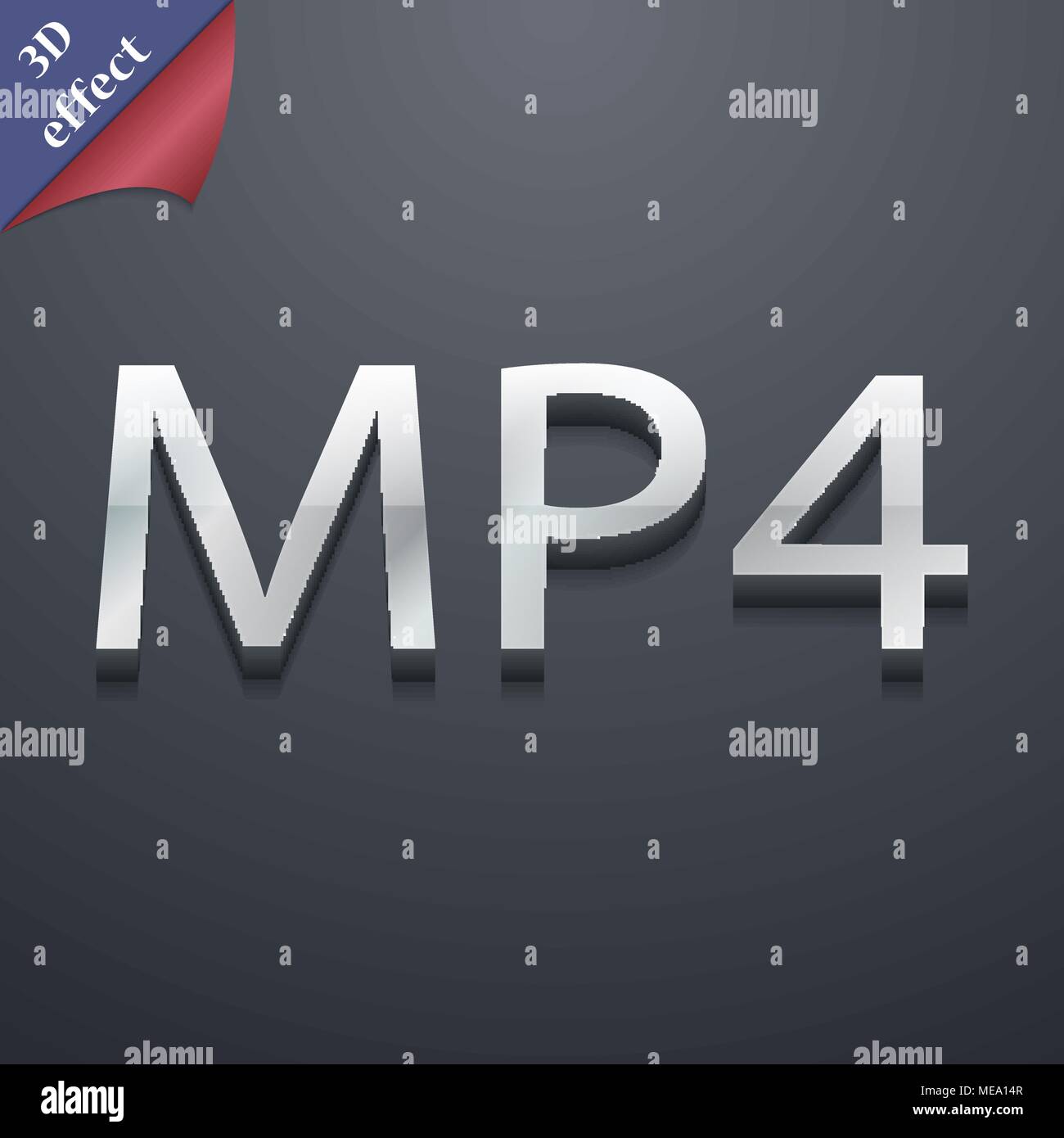 Mpeg4 video format icon symbol. 3D style. Trendy, modern design with ...
