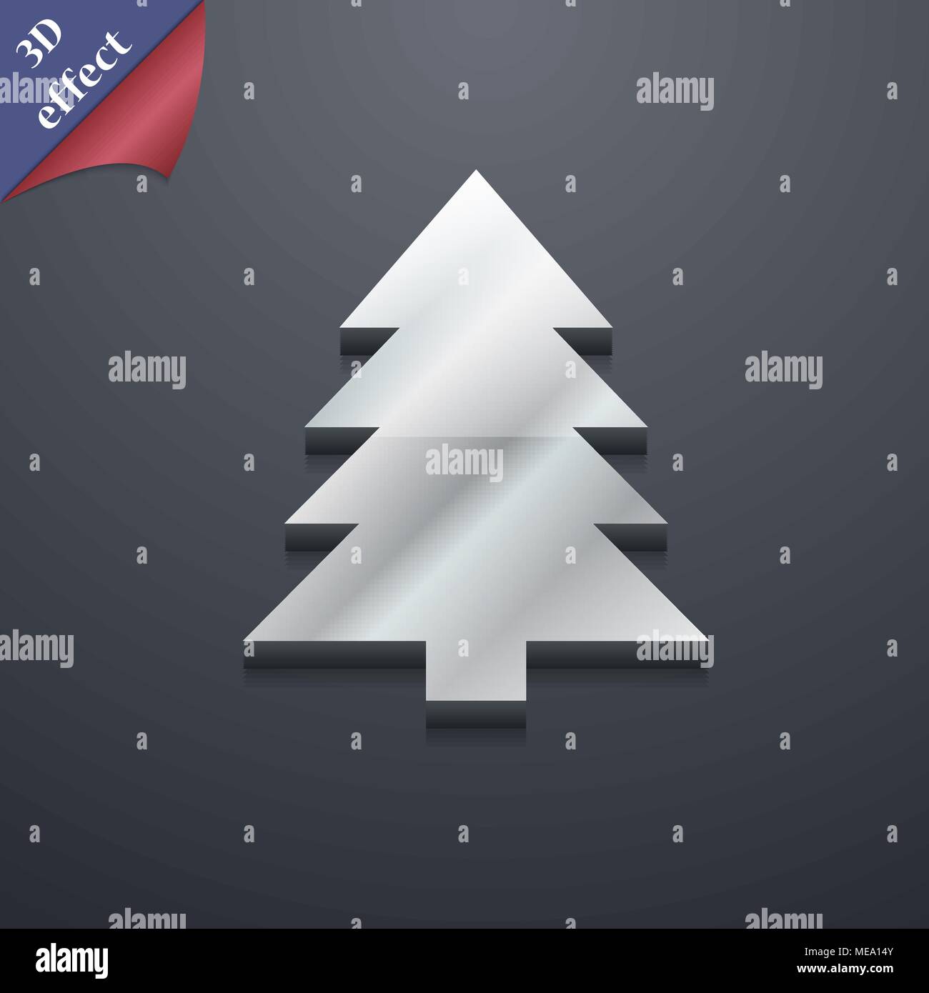 Christmas tree icon symbol. 3D style. Trendy, modern design with space ...