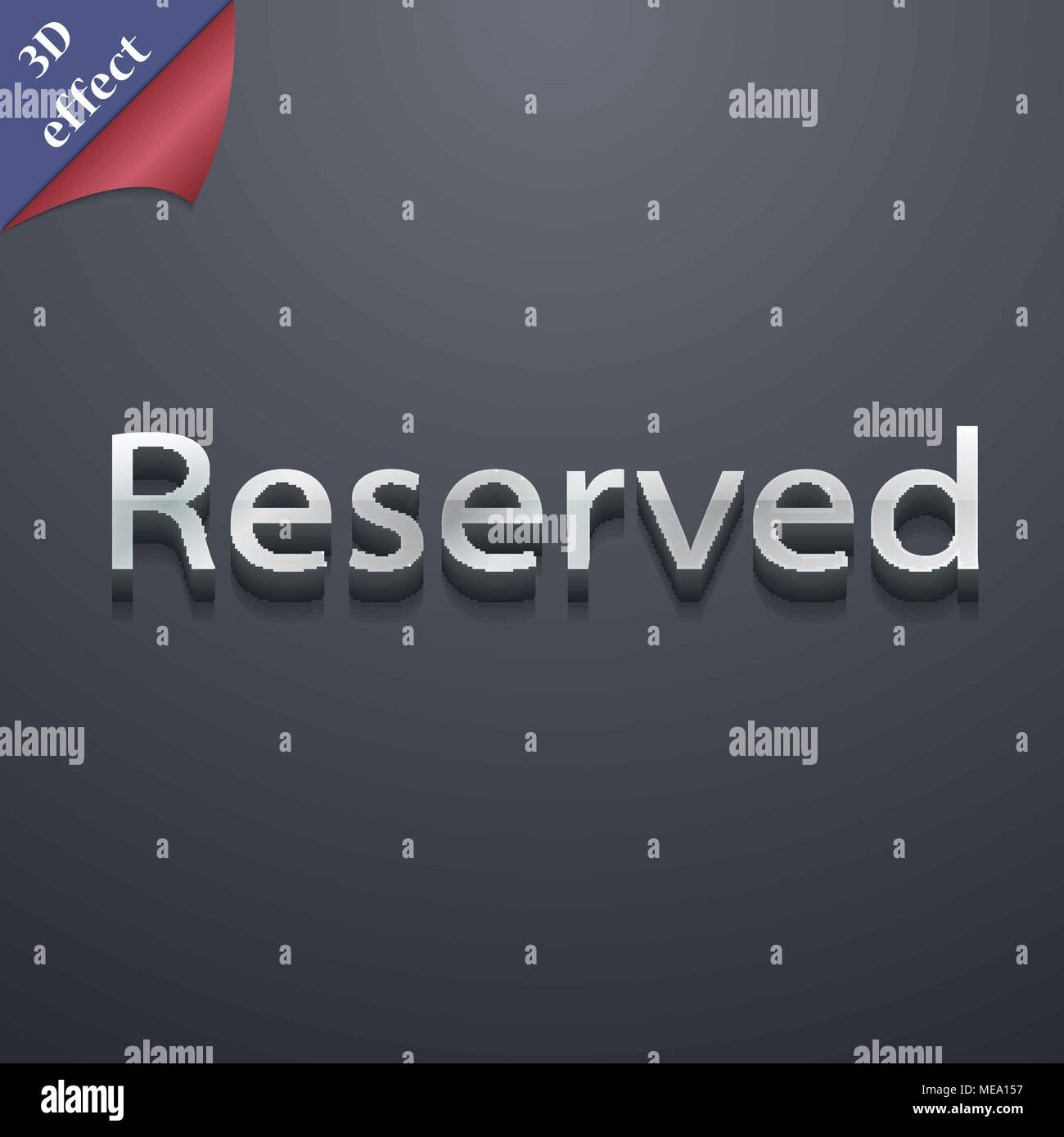 Reserved icon symbol. 3D style. Trendy, modern design with space for ...