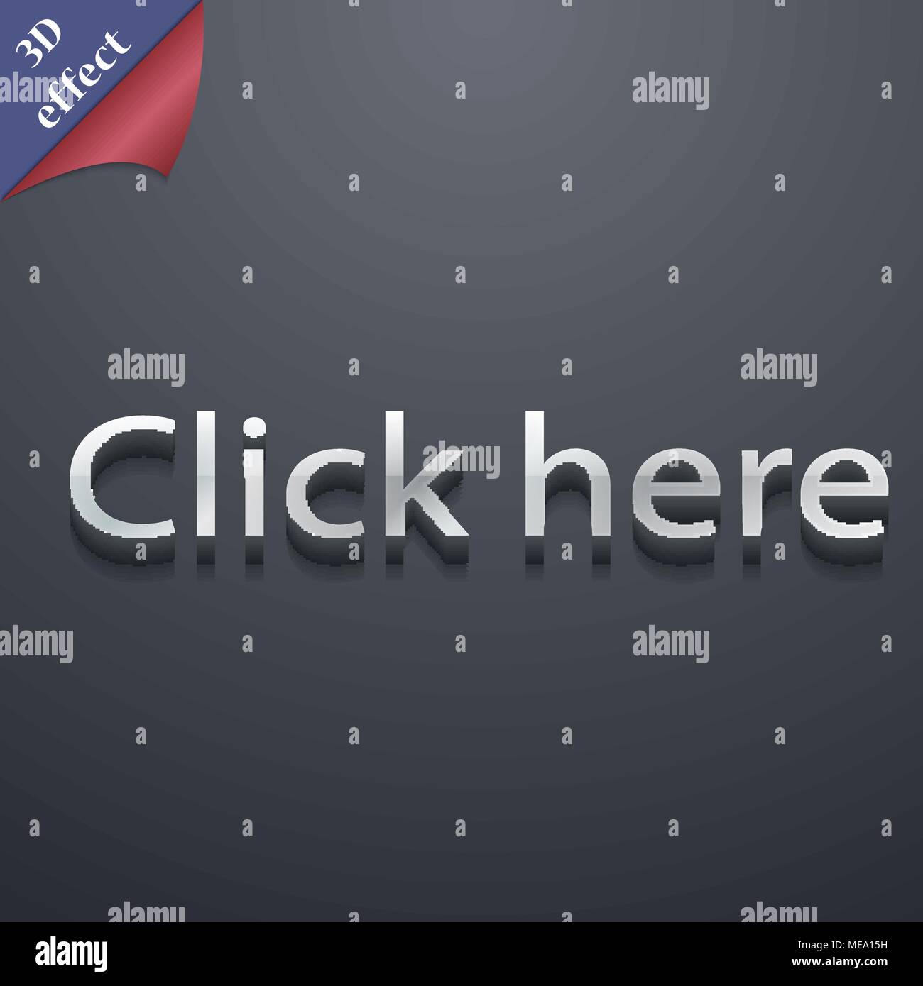 Click here icon symbol. 3D style. Trendy, modern design with space for ...
