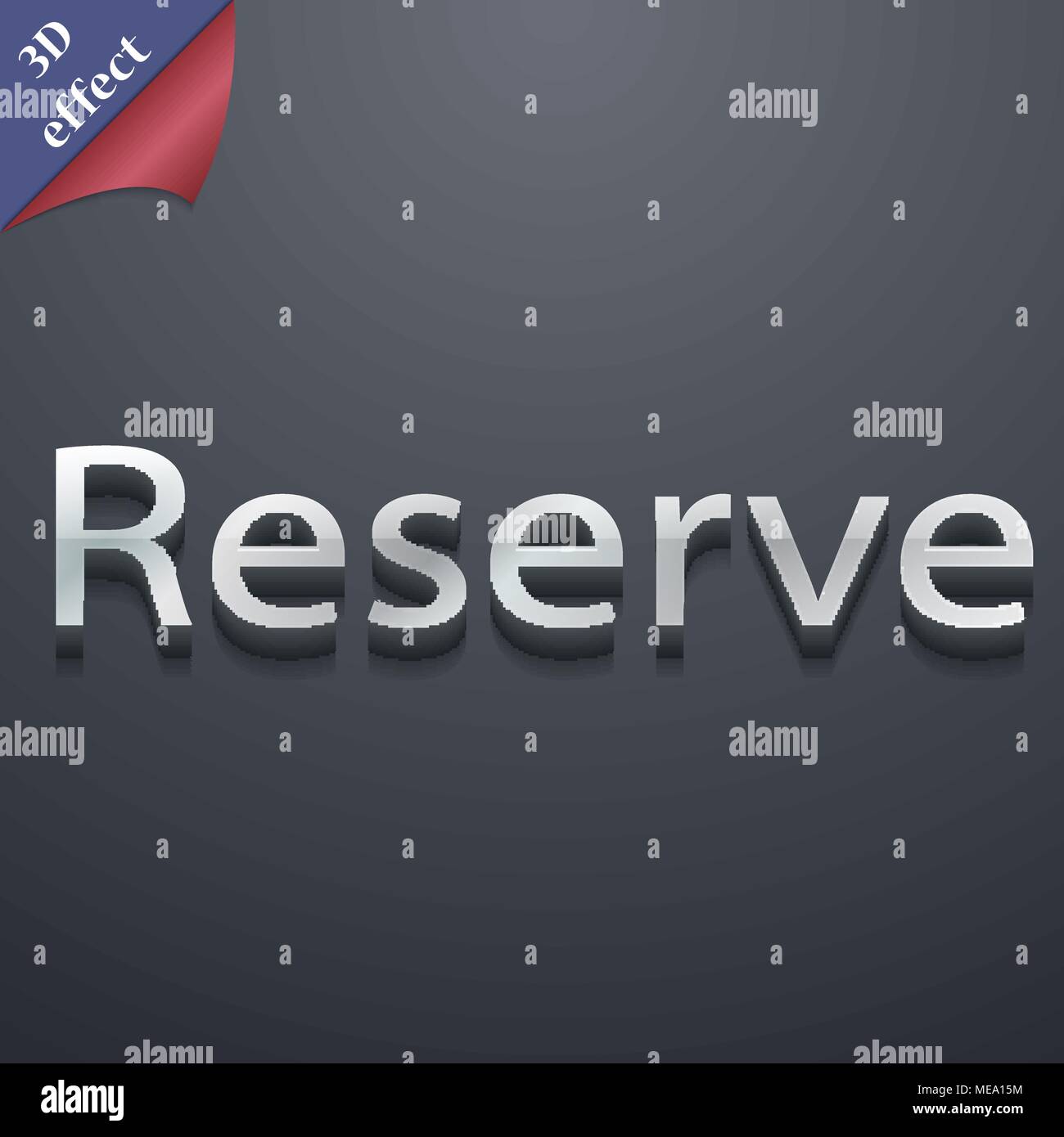 Reserved icon symbol. 3D style. Trendy, modern design with space for ...