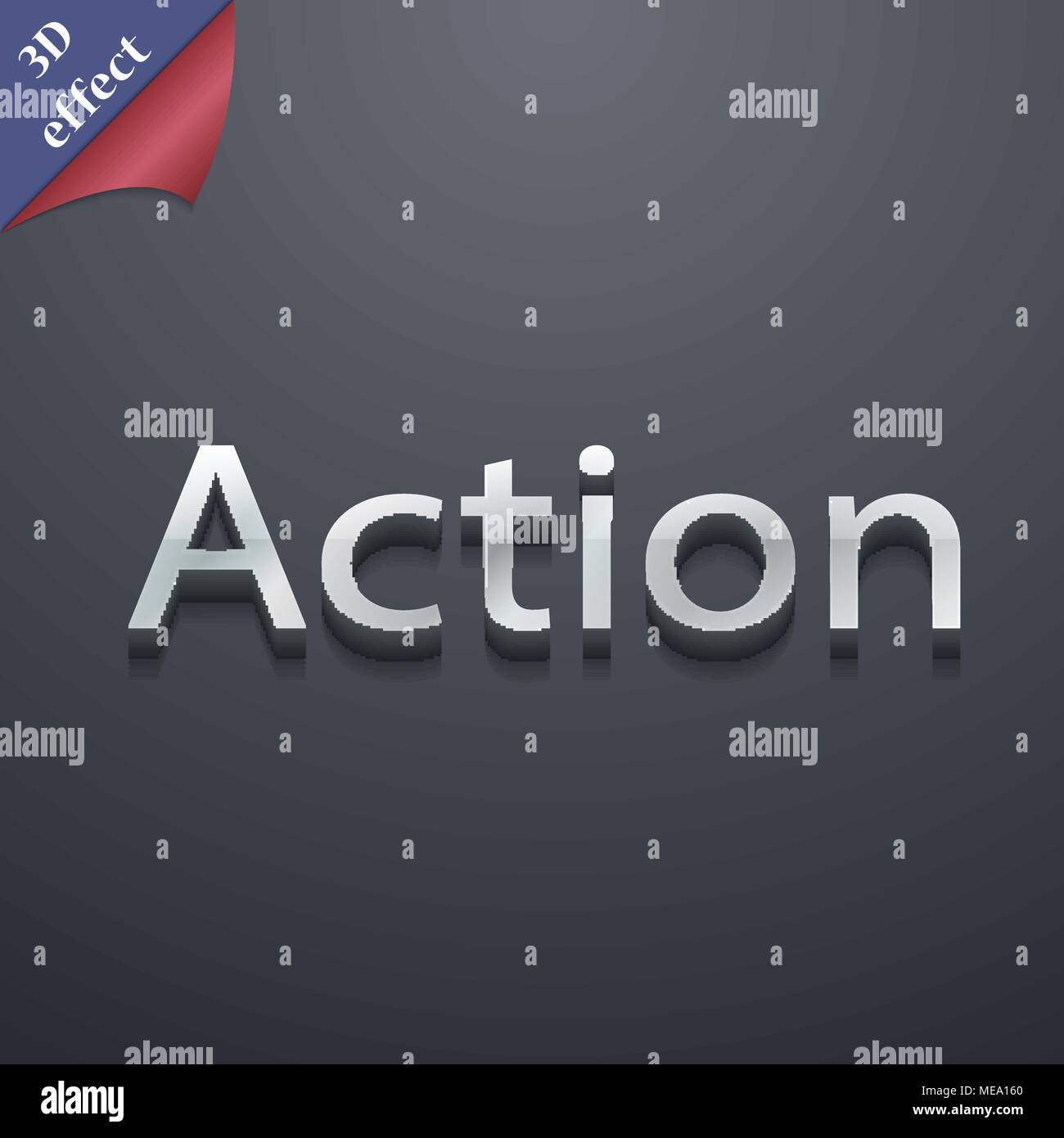 Action icon symbol. 3D style. Trendy, modern design with space for your ...