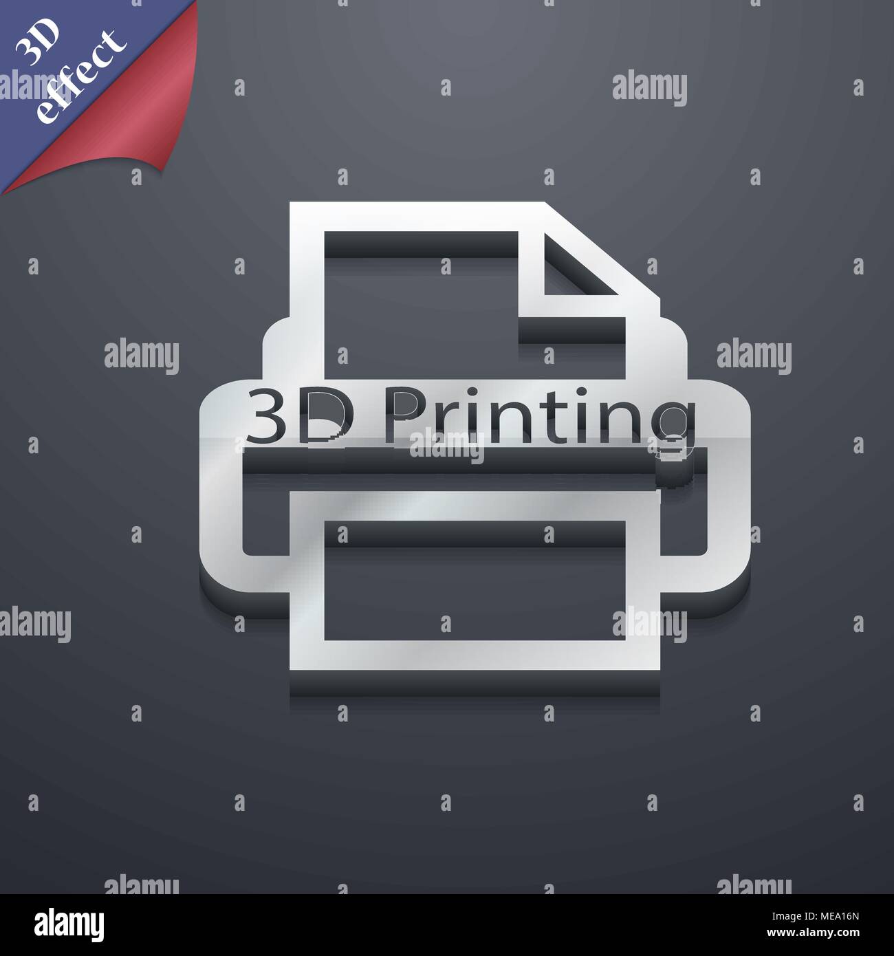 3d Printing icon symbol. 3D style. Trendy, modern design with space for ...