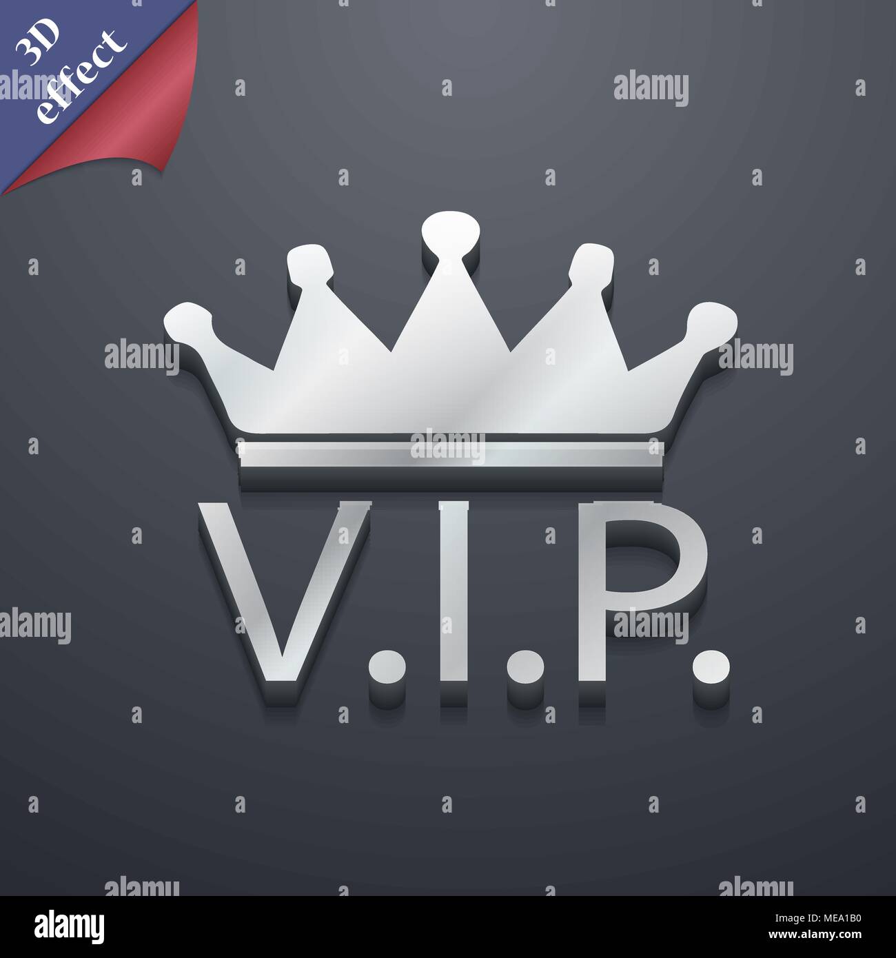 Vip icon symbol. 3D style. Trendy, modern design with space for your ...