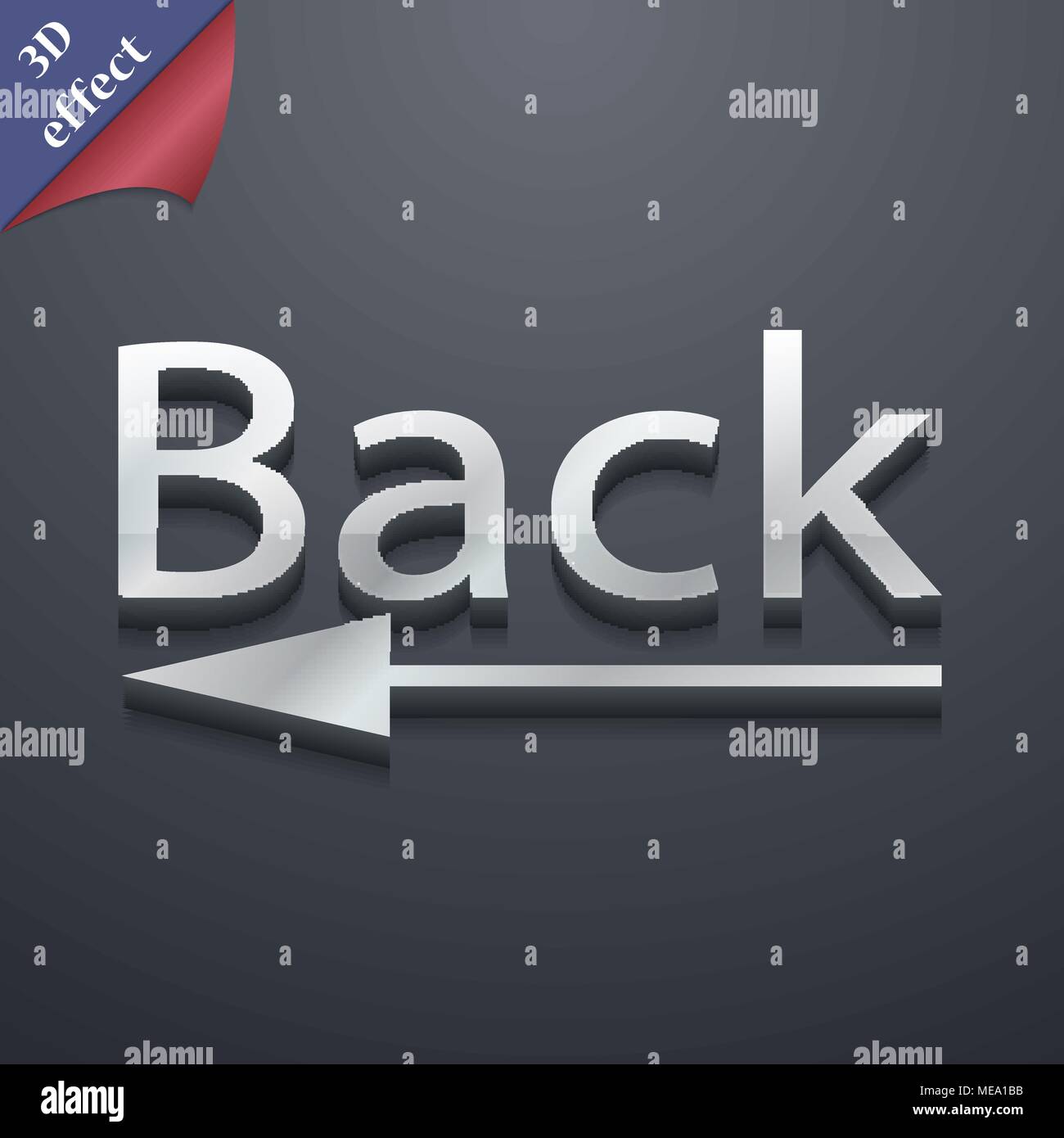 Back Arrow icon symbol. 3D style. Trendy, modern design with space for ...