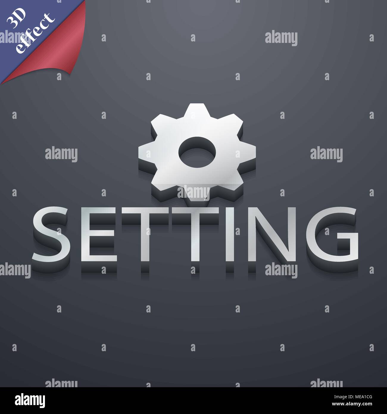 Cog settings icon symbol. 3D style. Trendy, modern design with space ...
