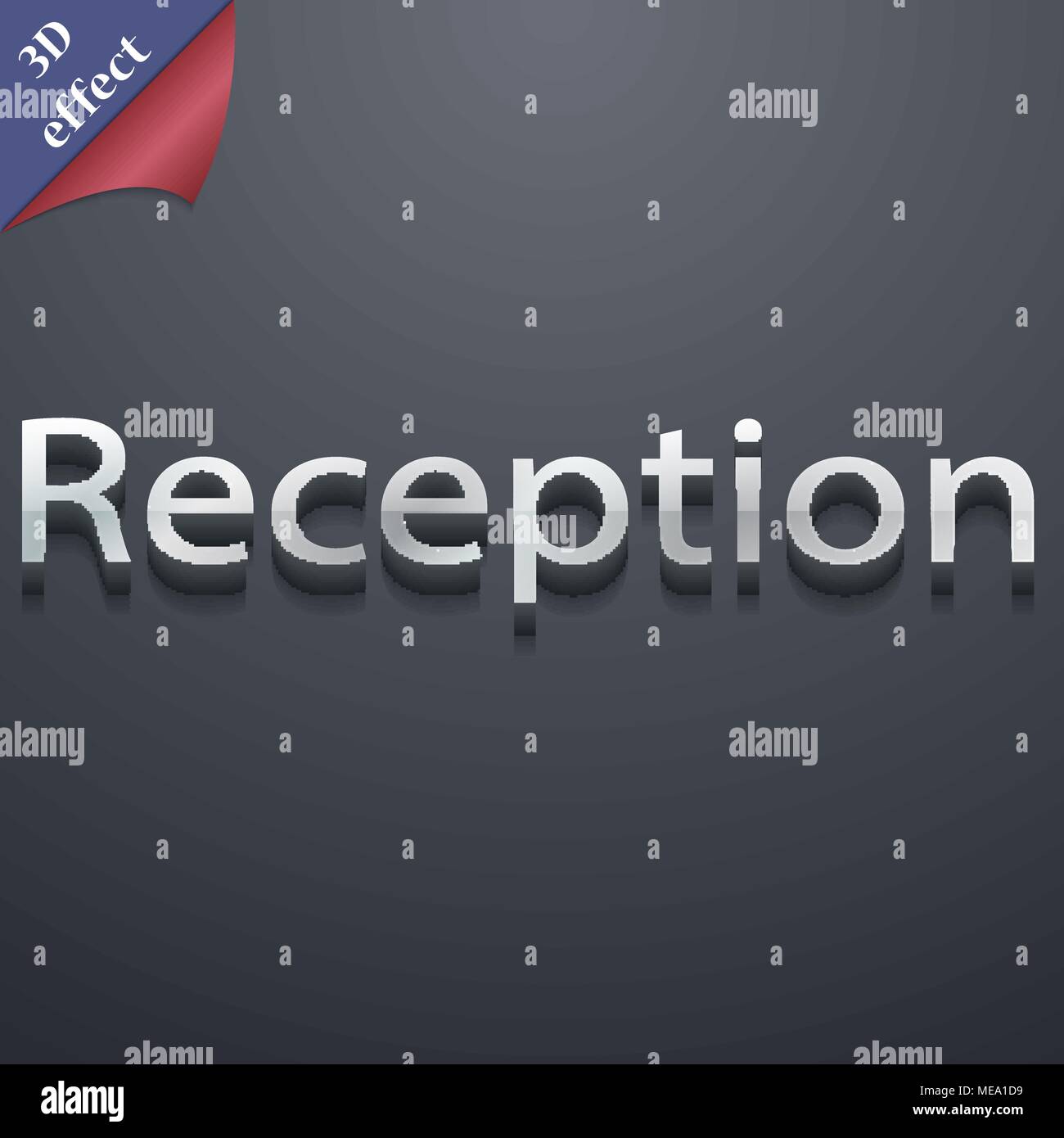 Reception icon symbol. 3D style. Trendy, modern design with space for ...