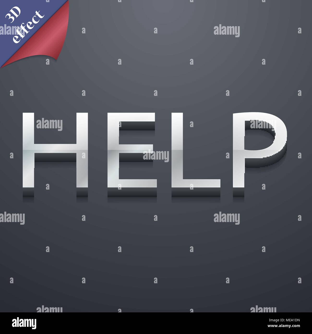 Help point icon symbol. 3D style. Trendy, modern design with space for ...