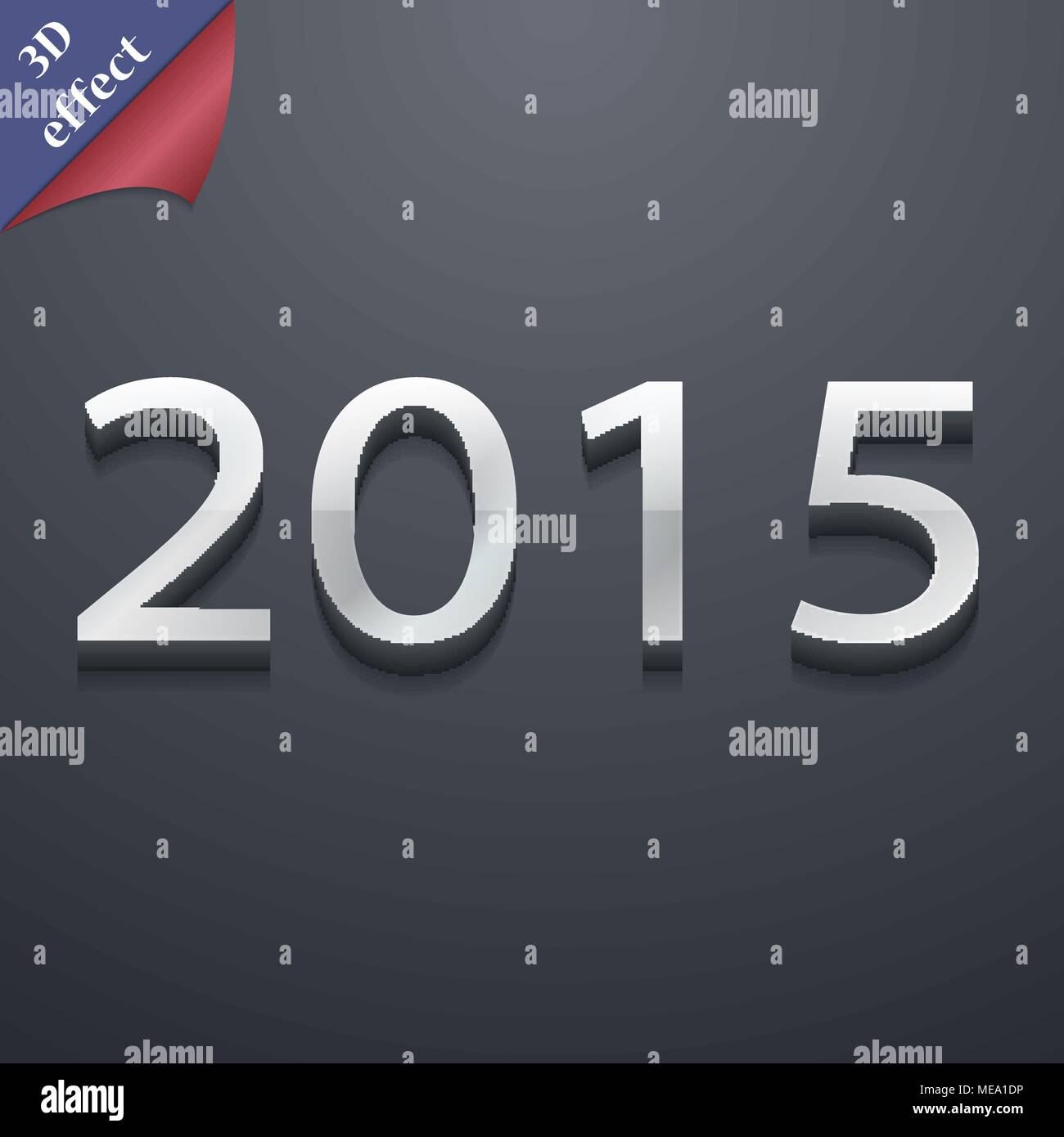 Happy new year 2015 icon symbol. 3D style. Trendy, modern design with ...