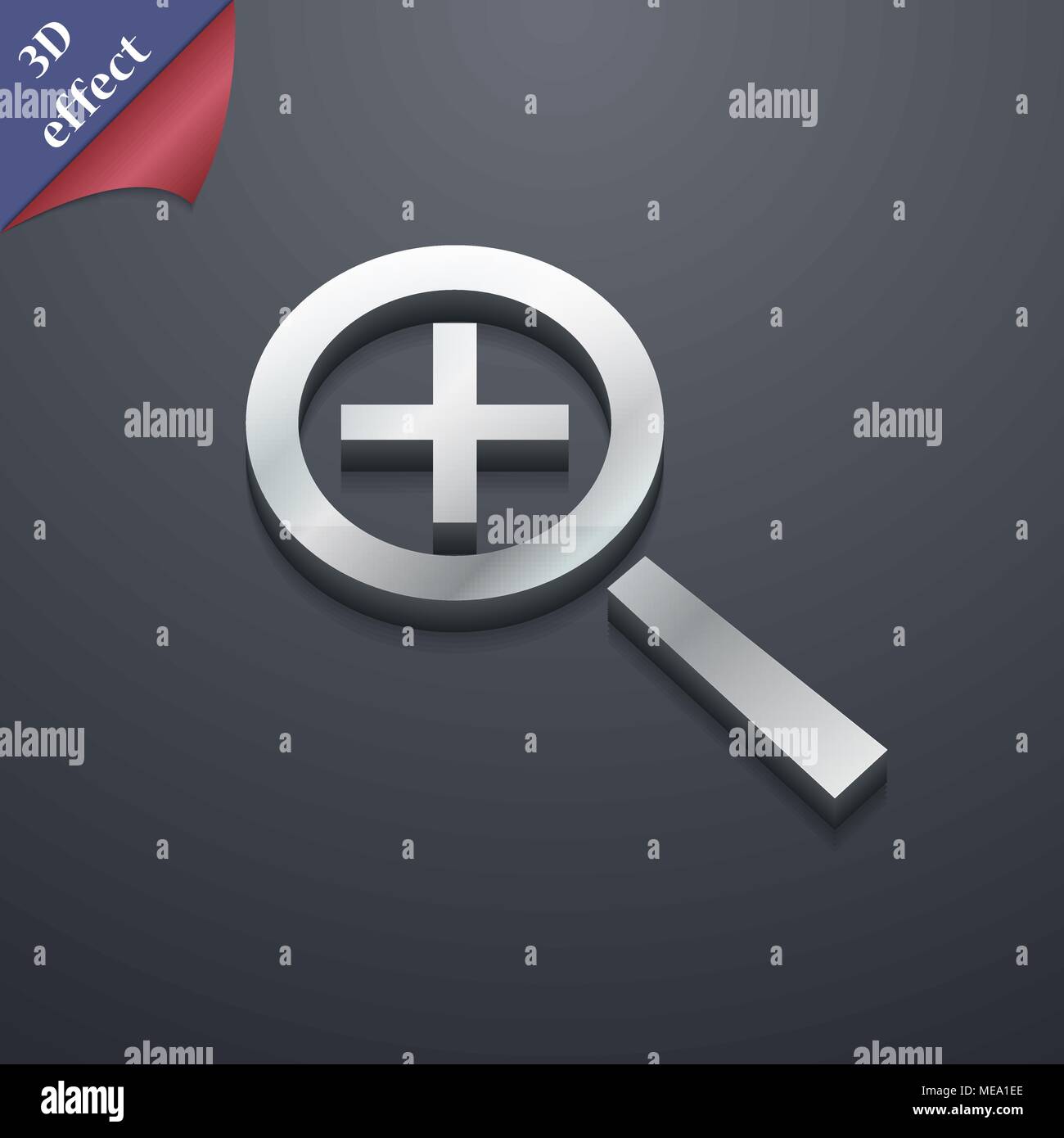 Magnifier glass, Zoom tool icon symbol. 3D style. Trendy, modern design ...