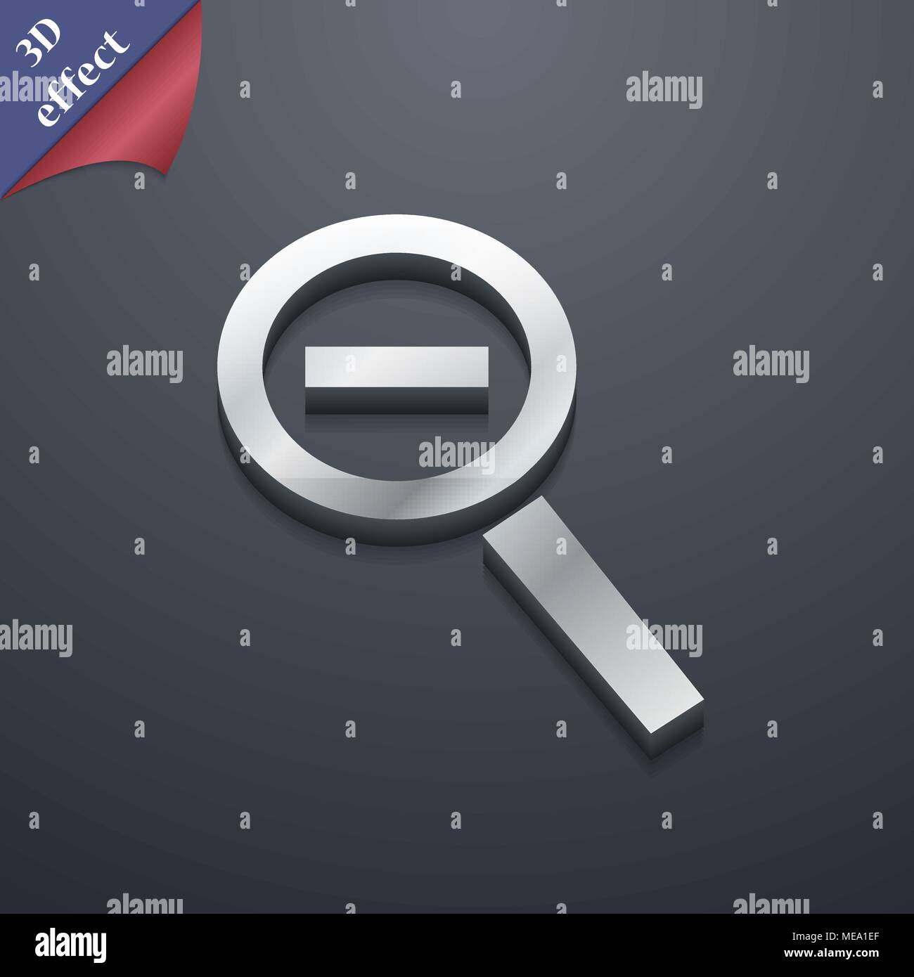 Magnifier glass, Zoom tool icon symbol. 3D style. Trendy, modern design ...