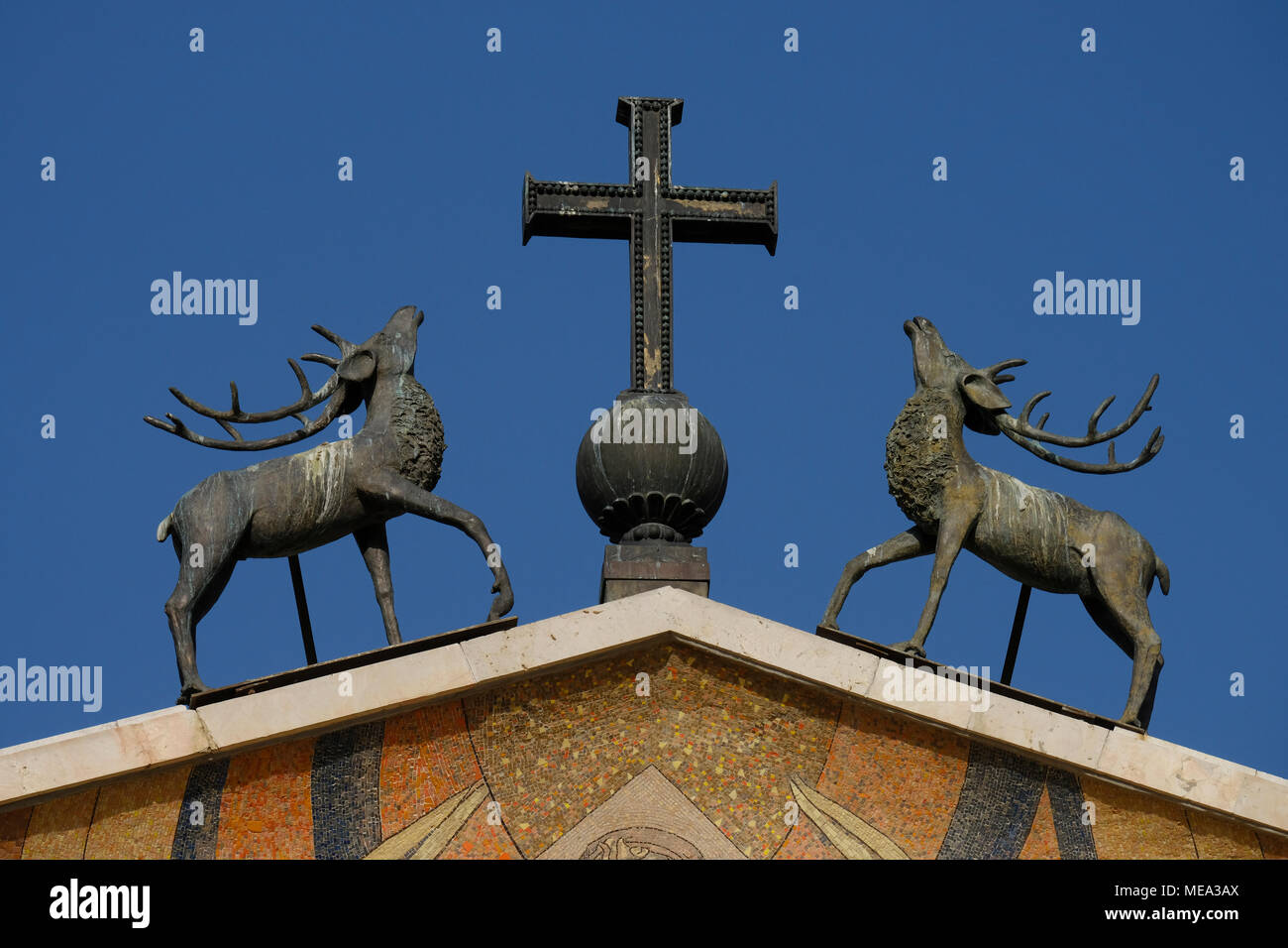 Two bronze deer which allude to the initial verse of Psalm 42: “As the ...
