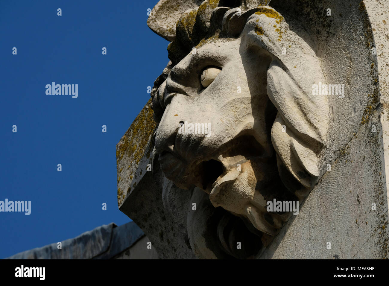 Sculpted lion decorating exterior of the Roman Catholic Church of All ...