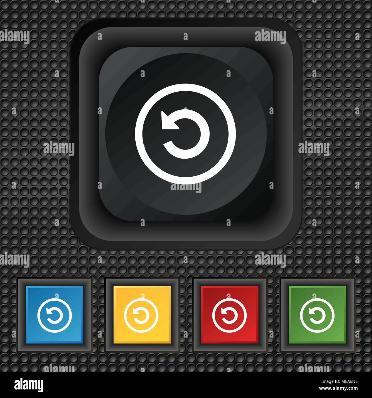Upgrade, arrow, update icon sign. symbol Squared colourful buttons on ...