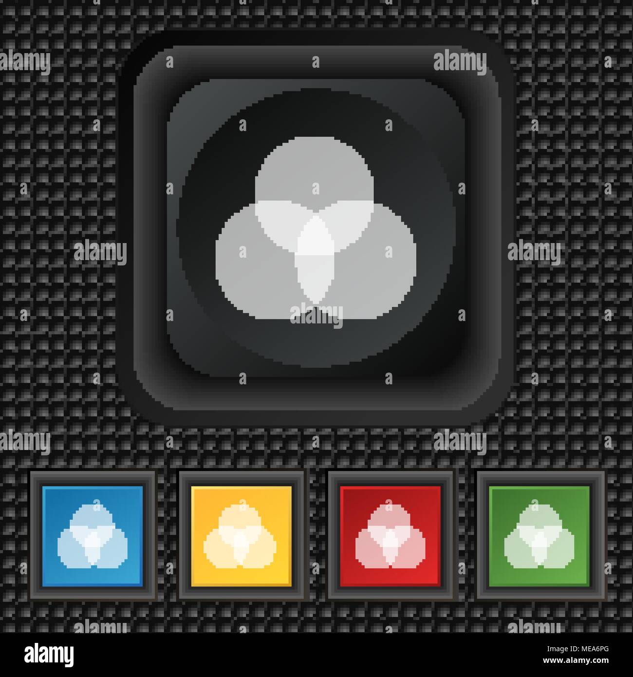Color scheme icon sign. symbol Squared colourful buttons on black ...