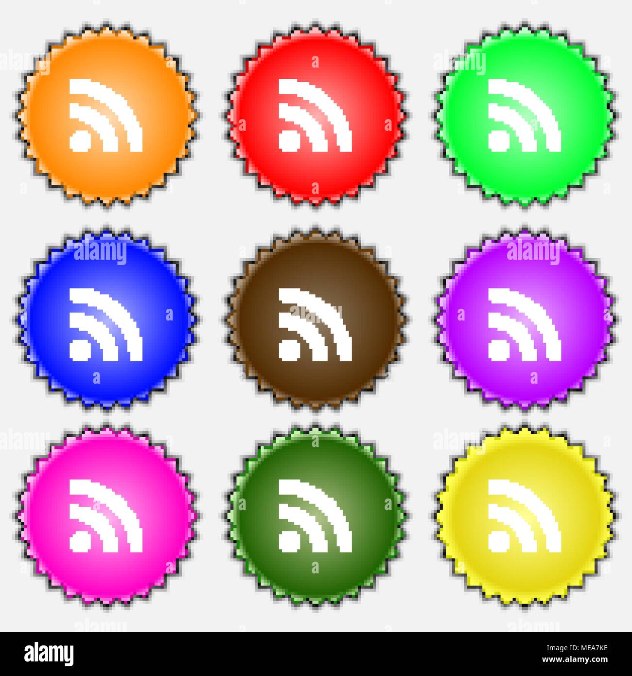 Wifi, Wi-fi, Wireless Network icon sign. A set of nine different ...
