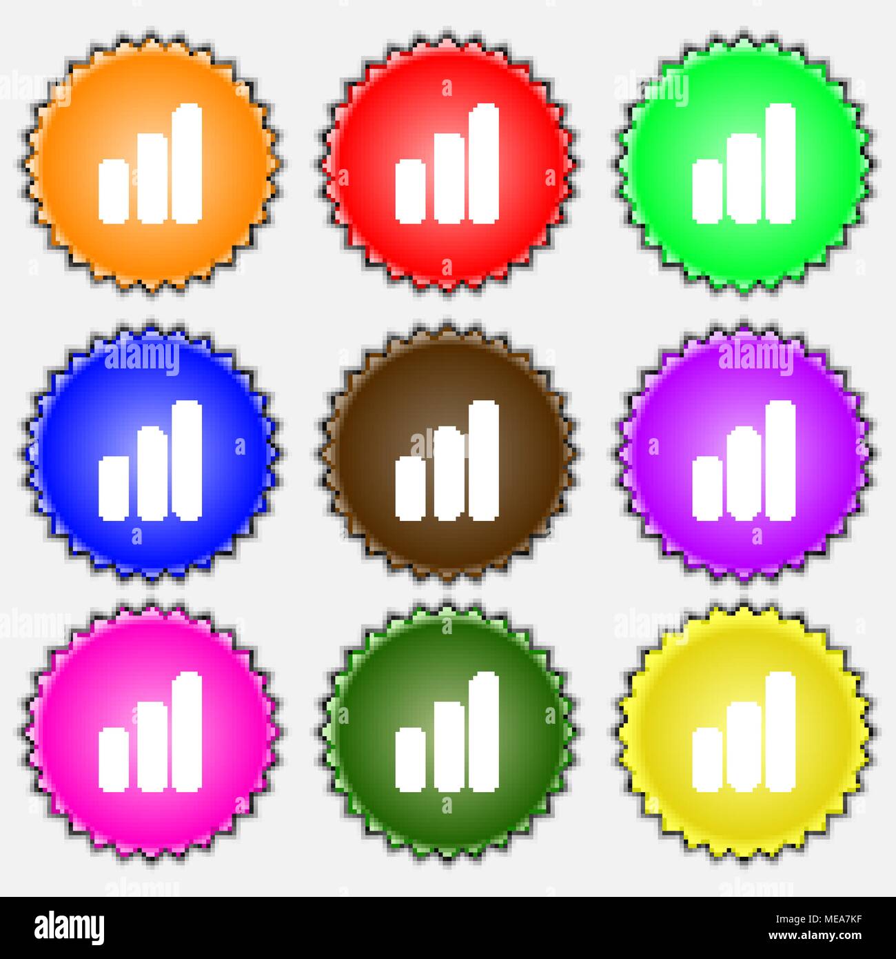 Growth and development concept. graph of Rate icon sign. A set of nine ...