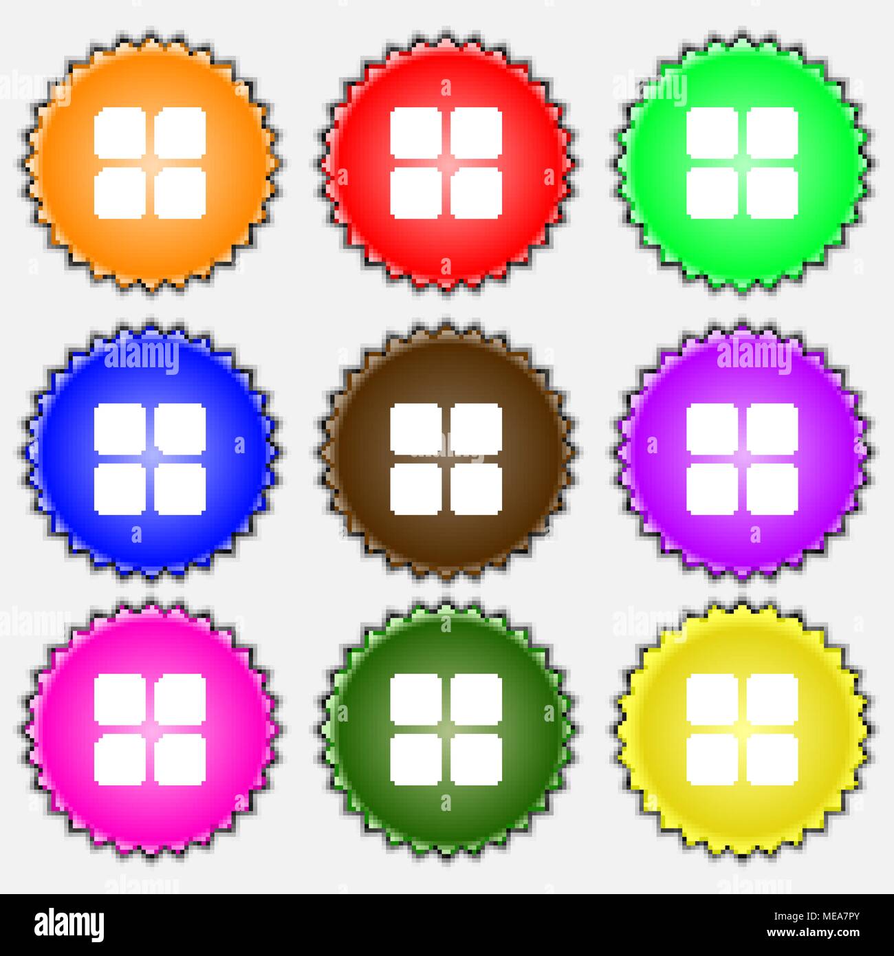 List menu, Content view options icon sign. A set of nine different ...