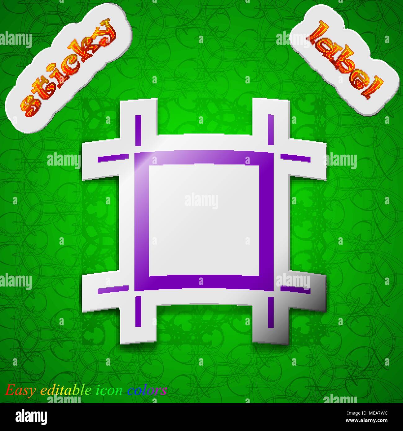 Crops and Registration Marks icon sign. Symbol chic colored sticky ...