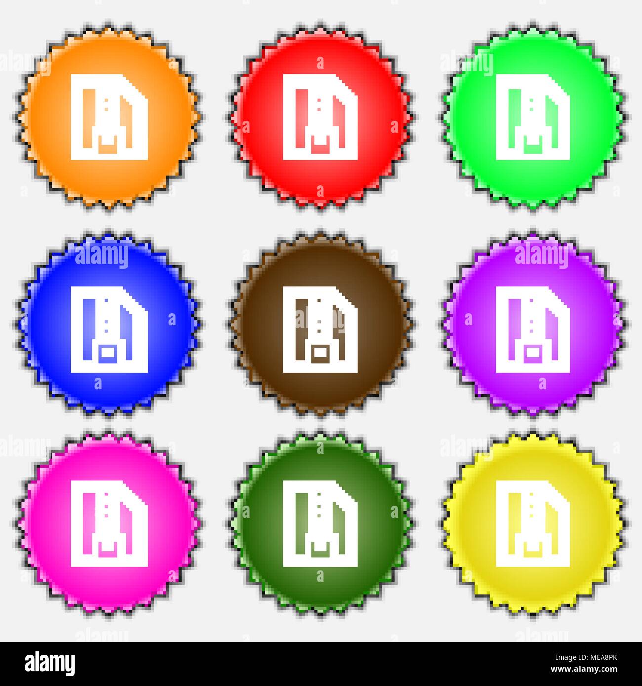 Archive file, Download compressed, ZIP zipped icon sign. A set of nine ... Archive file, Download compressed, ZIP zipped icon sign. A set of nine ...
