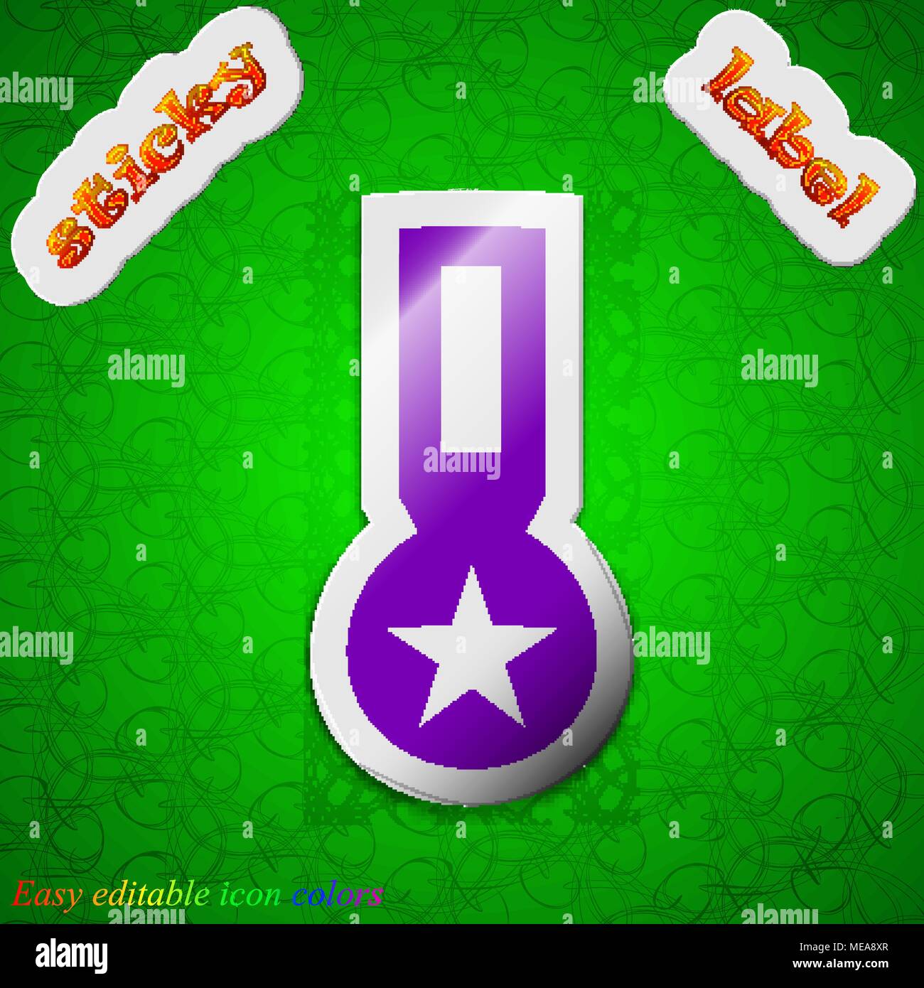 Award, Medal of Honor icon sign. Symbol chic colored sticky label on ...