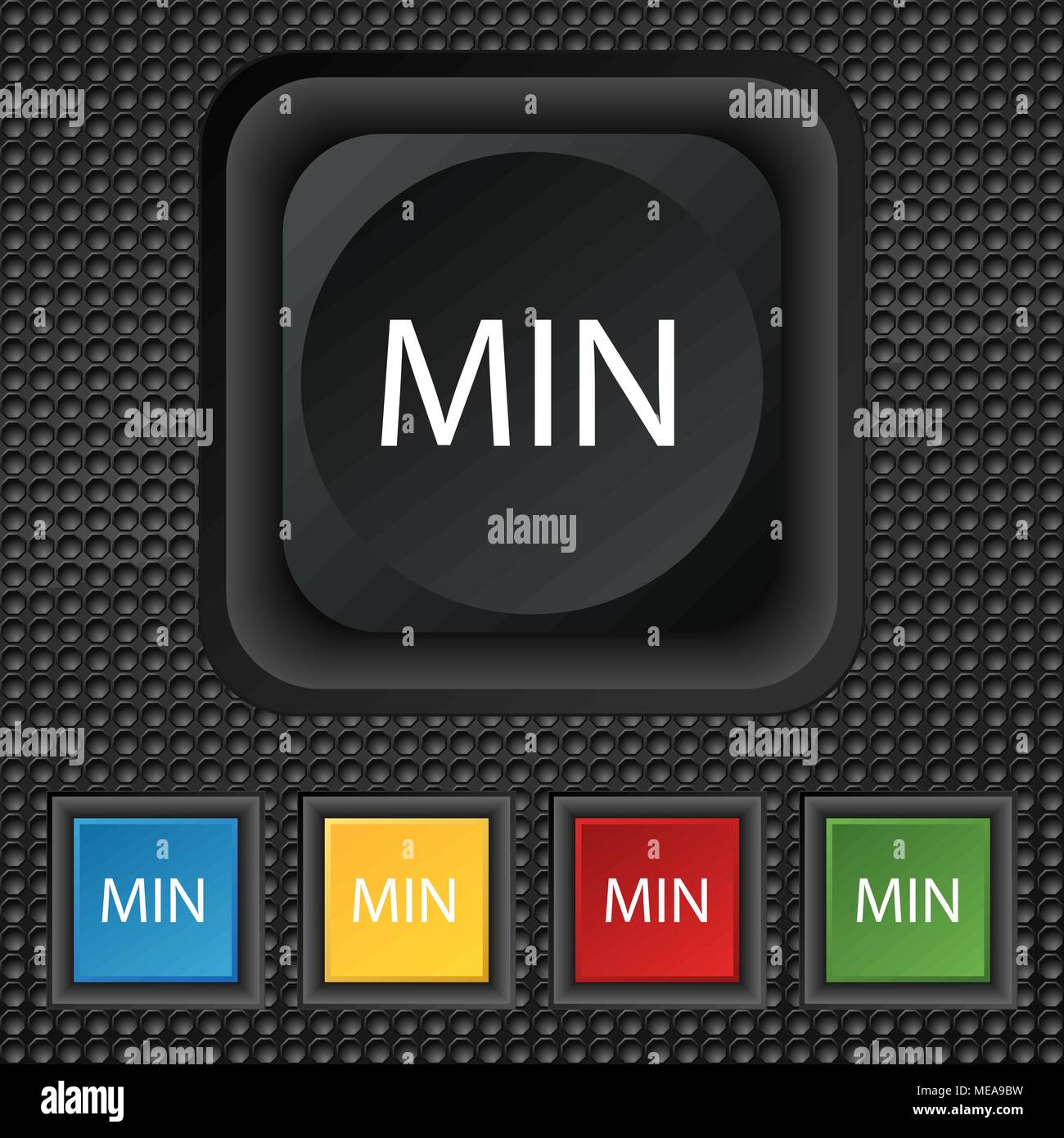 minimum sign icon. Set of colored buttons. Vector illustration Stock ...