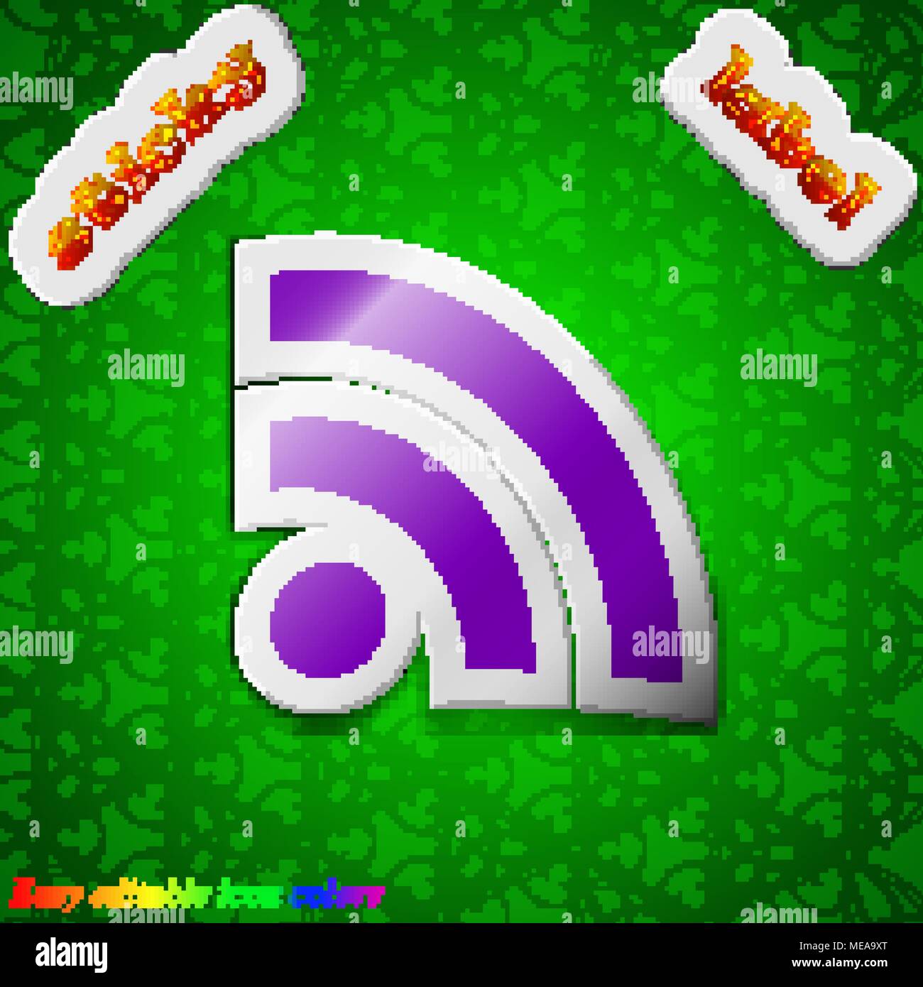 Wifi, Wi-fi, Wireless Network icon sign. Symbol chic colored sticky ...