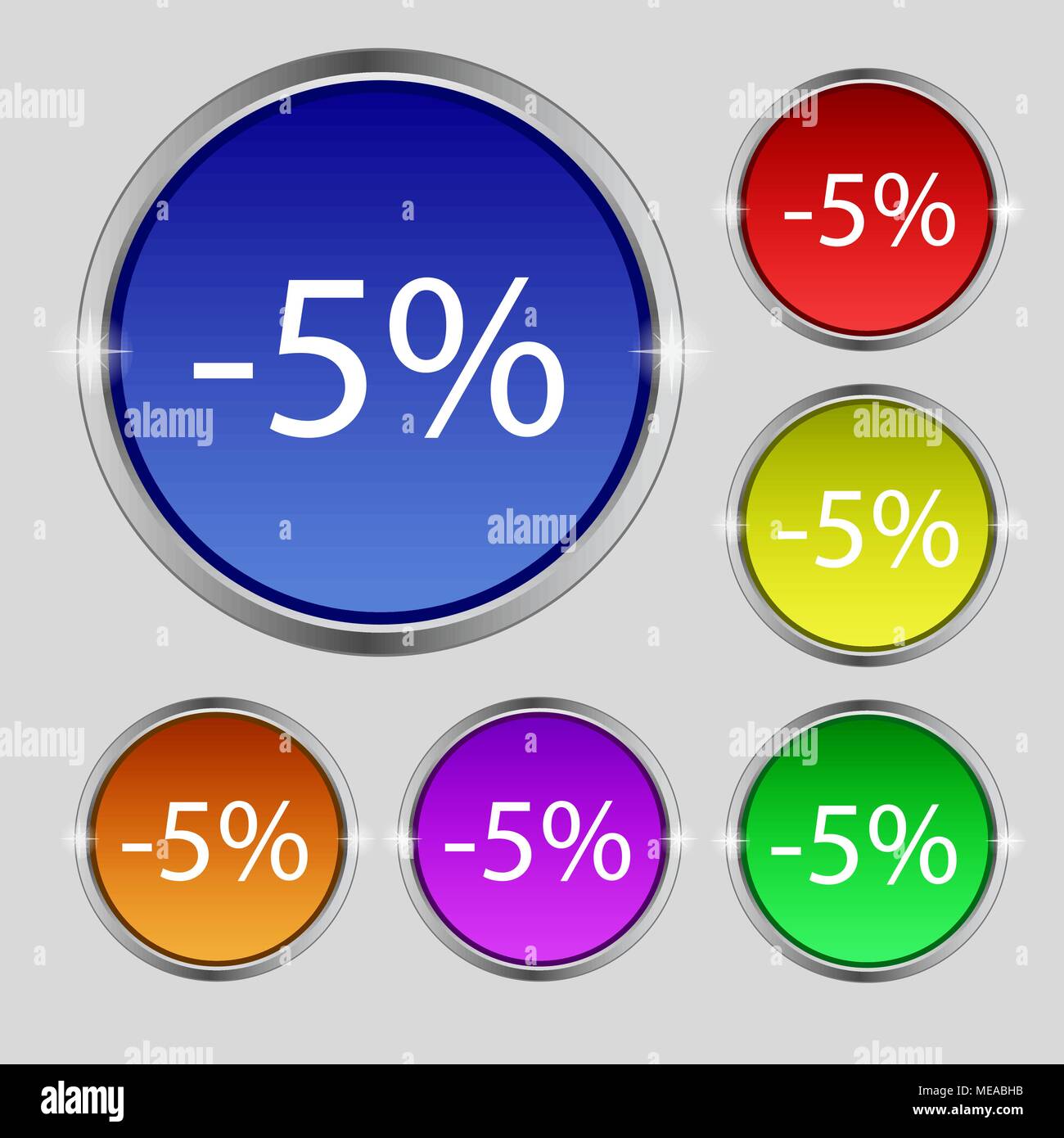 5 percent discount sign icon. Sale symbol. Special offer label. Set of ...