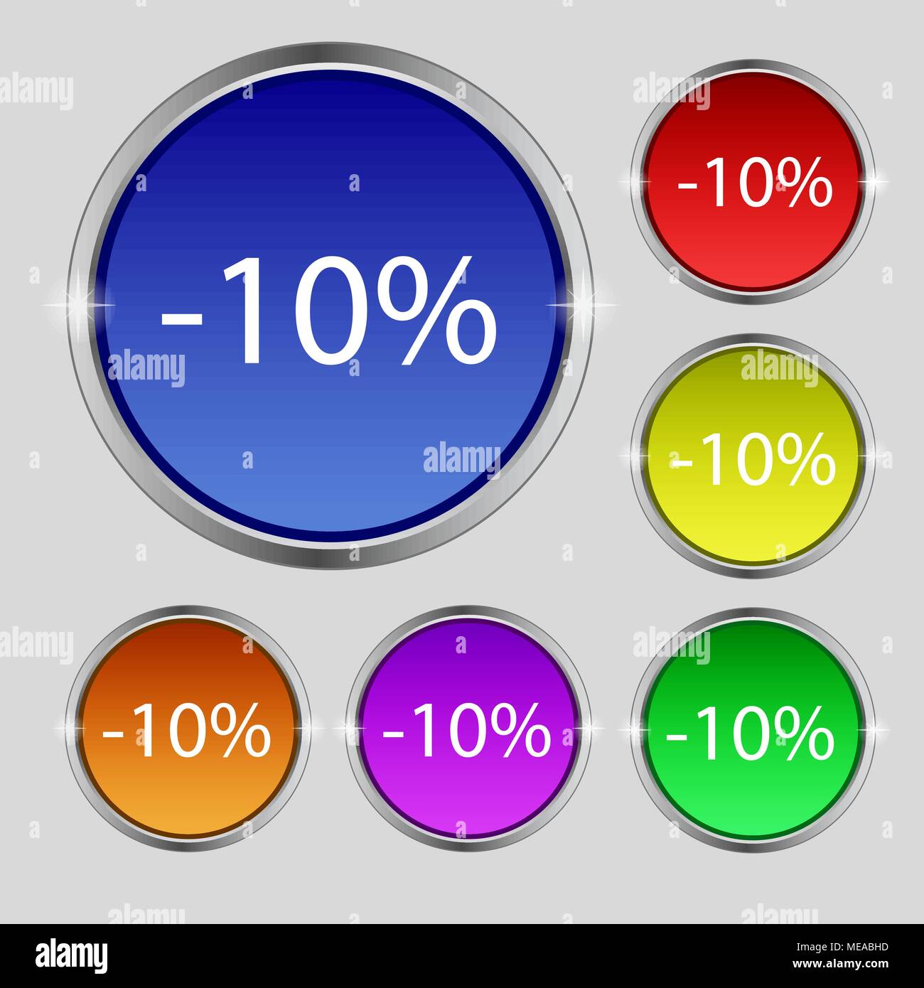 10 percent discount sign icon. Sale symbol. Special offer label. Set of ...