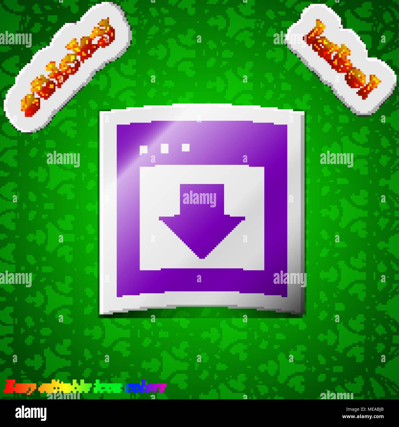 Arrow down, Download, Load, Backup icon sign. Symbol chic colored ...