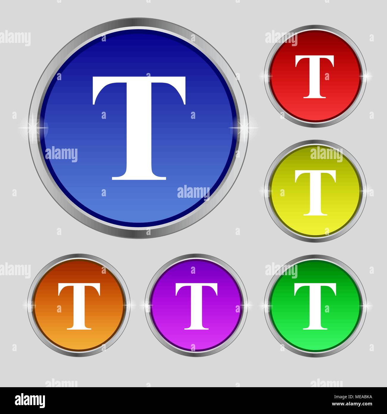 Text edit icon sign. Round symbol on bright colourful buttons. Vector ...