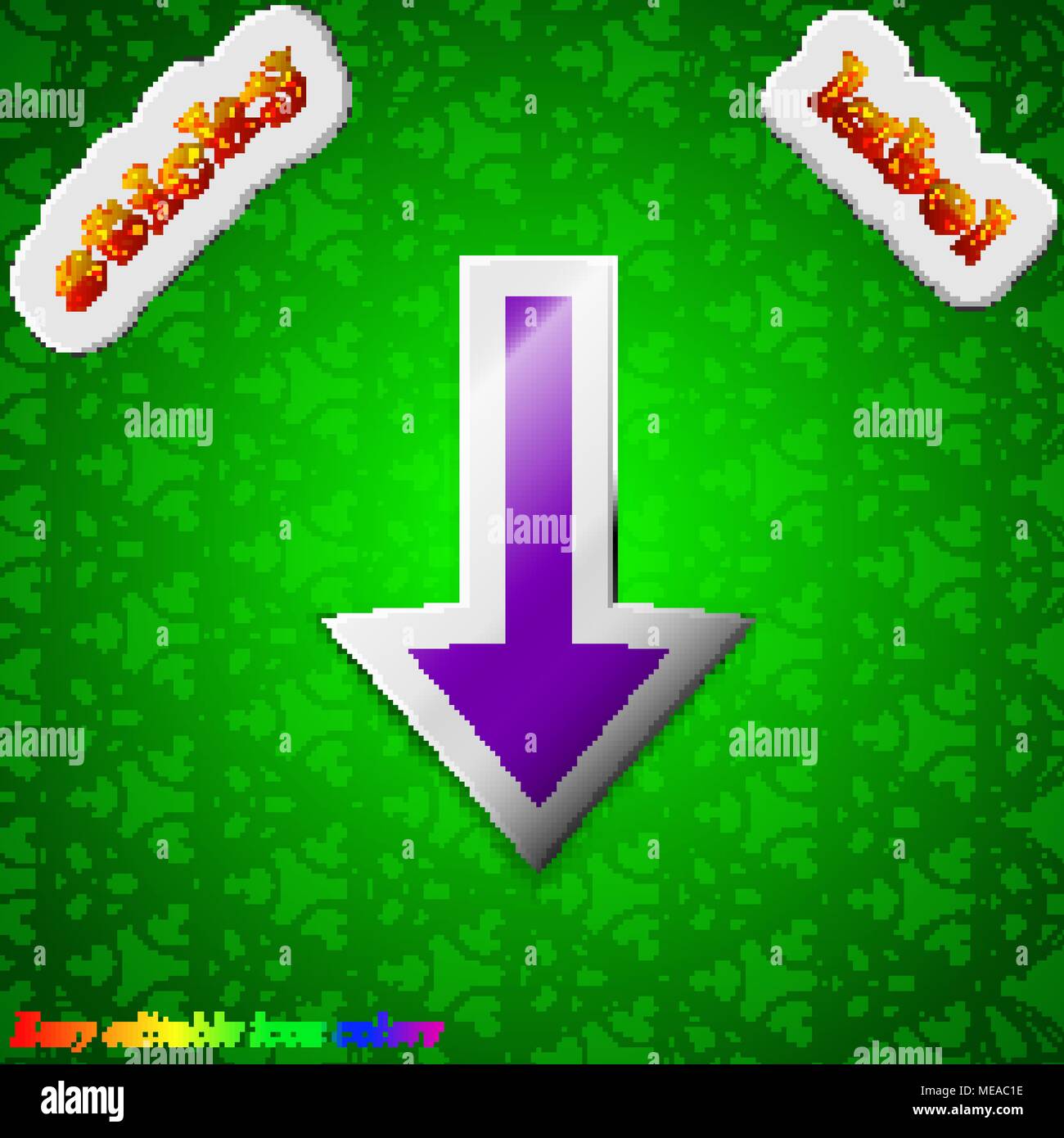 Arrow down, Download, Load, Backup icon sign. Symbol chic colored ...
