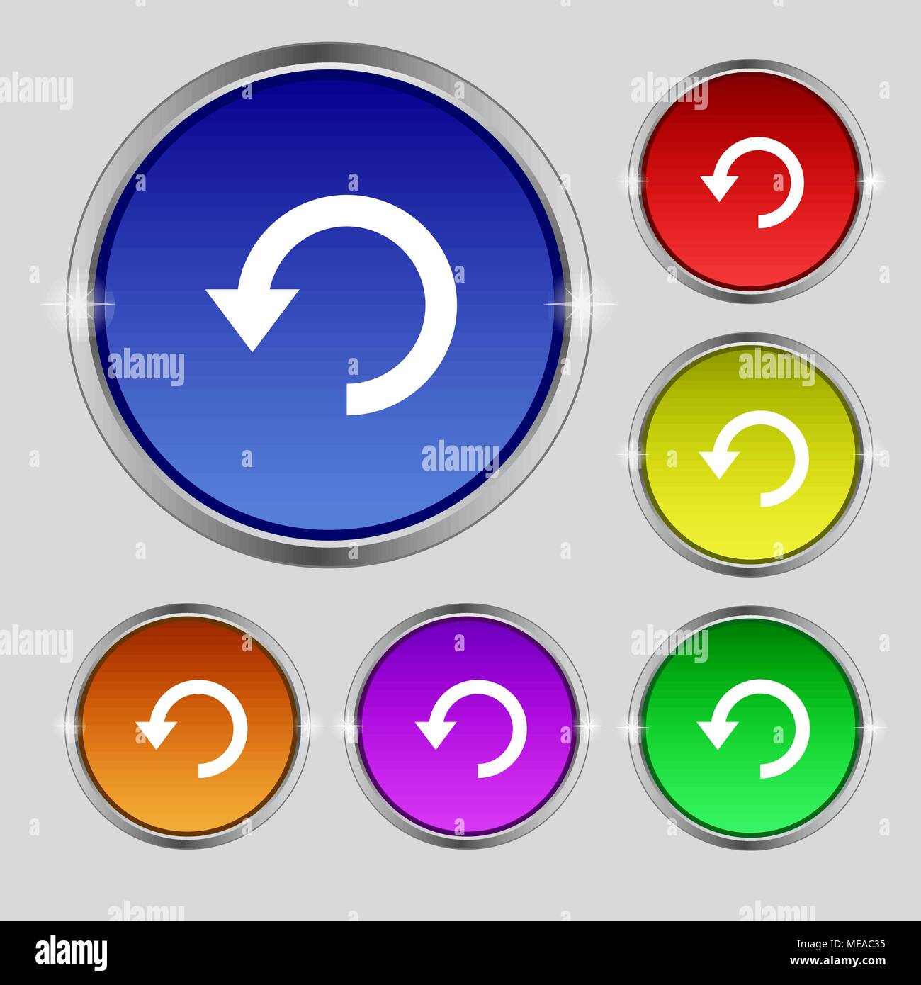 Upgrade, arrow, update icon sign. Round symbol on bright colourful ...