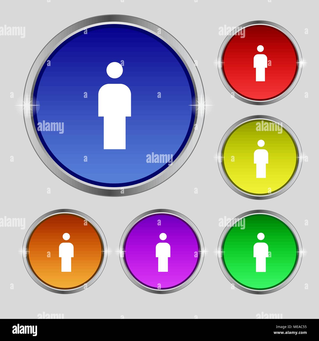 Human, Man Person, Male toilet icon sign. Round symbol on bright ...