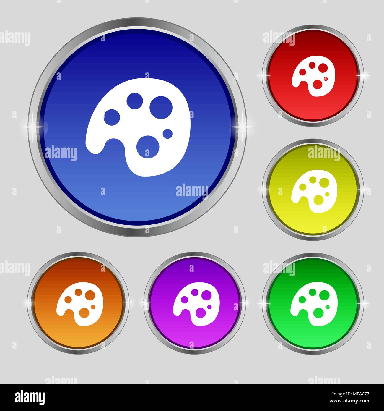 Palette Icon Sign Round Symbol On Bright Colourful Buttons Vector palette-icon-sign-round-symbol-on-bright-colourful-buttons-vector