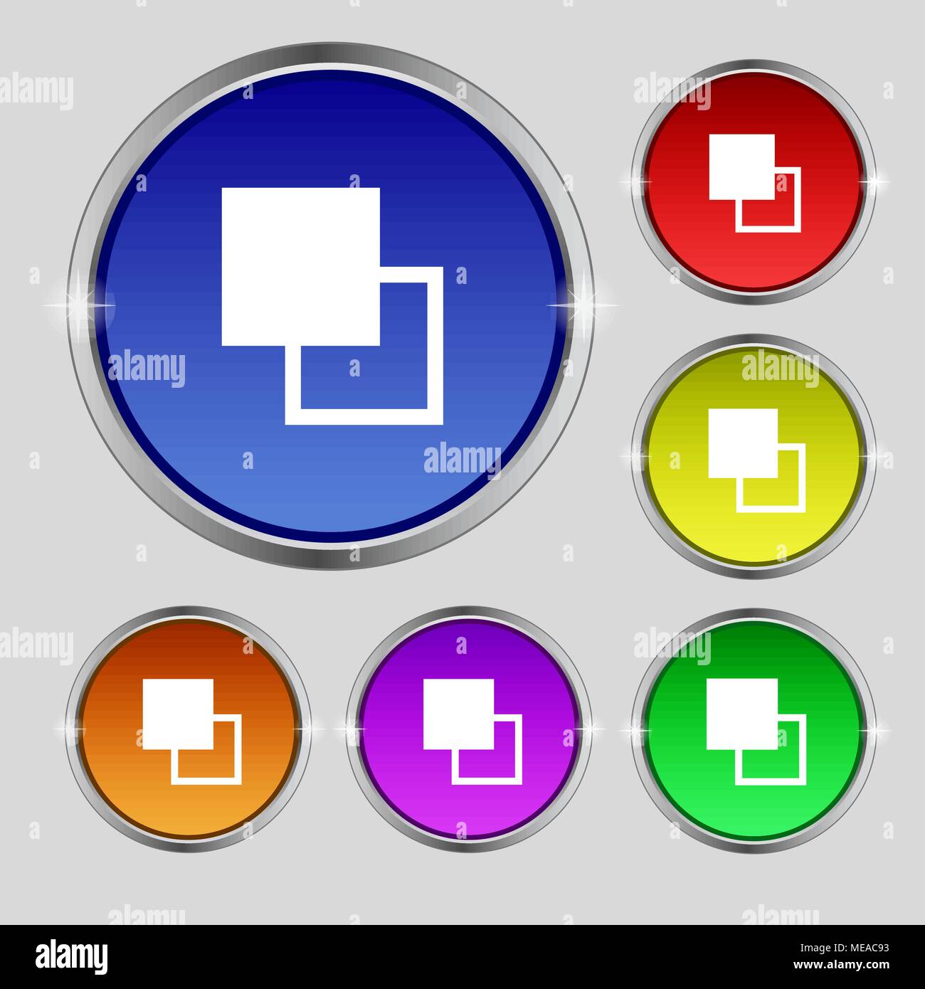 Active color toolbar icon sign. Round symbol on bright colourful ...