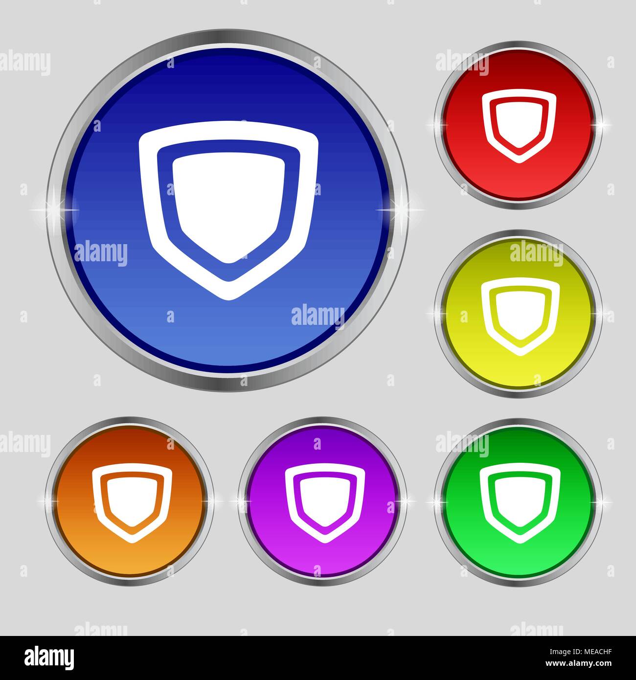 Shield Icon Sign Round Symbol On Bright Colourful Buttons Vector shield-icon-sign-round-symbol-on-bright-colourful-buttons-vector