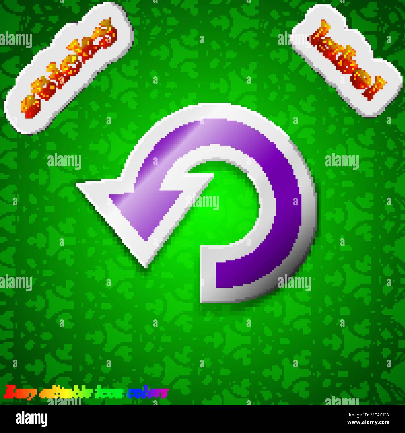 Upgrade, arrow, update icon sign. Symbol chic colored sticky label on ...