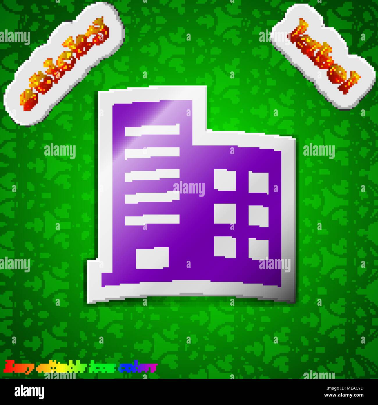 high-rise commercial buildings and residential apartments icon sign ...