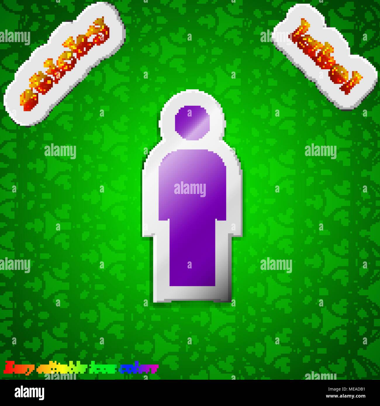 Human, Man Person, Male toilet icon sign. Symbol chic colored sticky ...