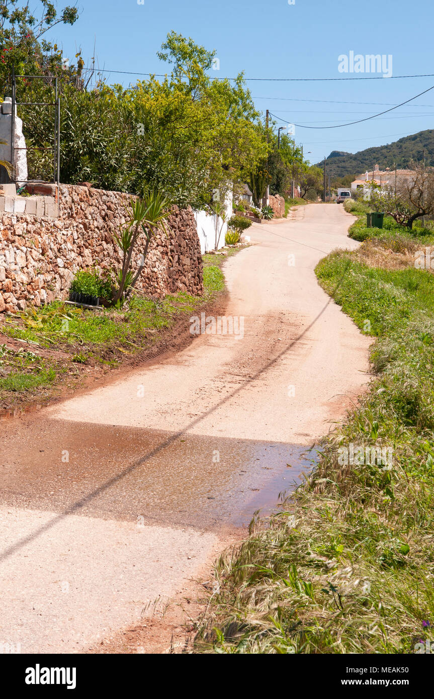 Rural road in the Algarve, Portugal Stock Photo - Alamy