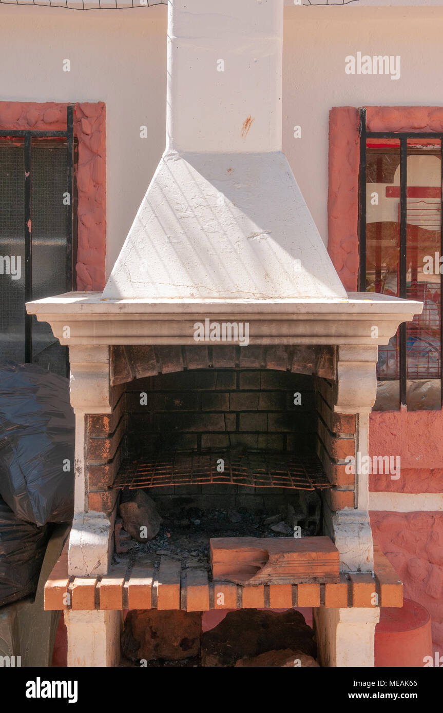 Brick barbeque outside a restaurant, Portugal Stock Photo - Alamy