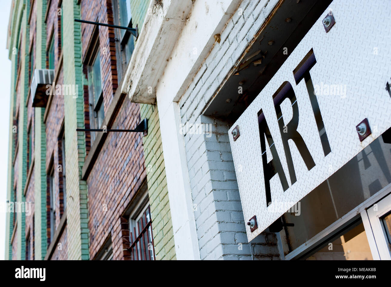 ART sign on the Advertising in Iowa, America. America is a continent ...