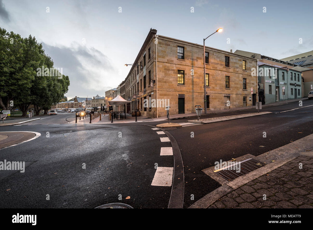 Salamanca Place, Battery Point, Hobart Stock Photo - Alamy